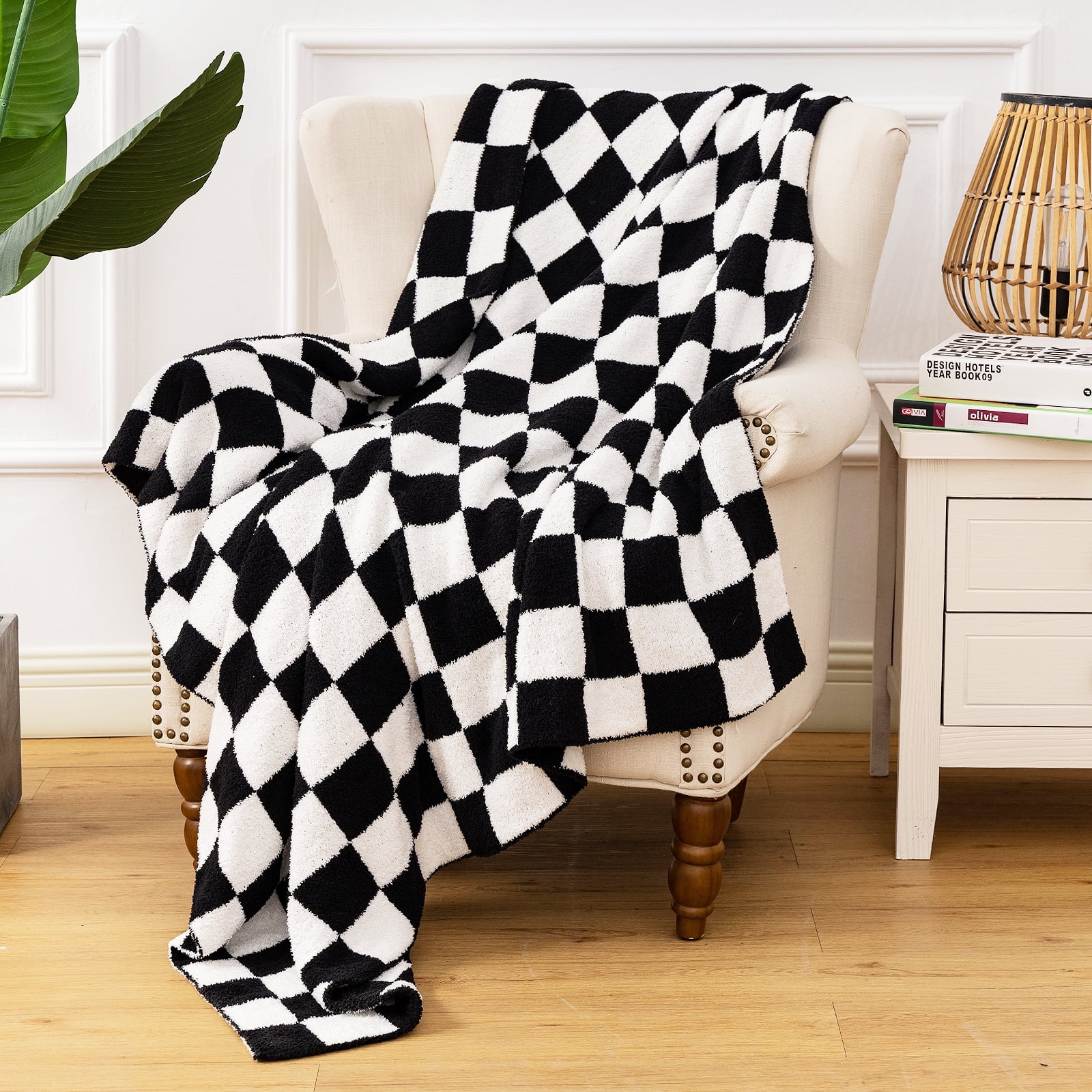 Checkerboard Grid Throw Blanket Super Soft Lightweight Warm Barefoot ...