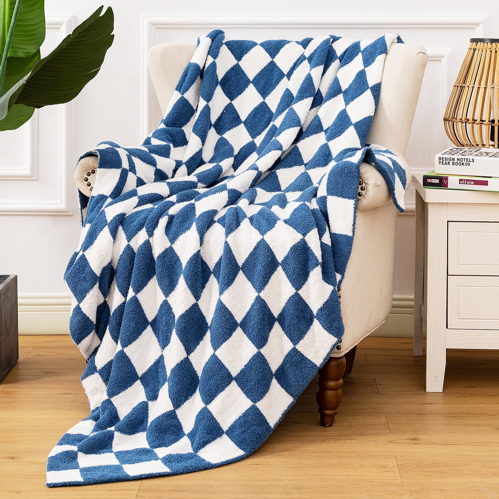 Checkerboard Grid Throw Blanket Super Soft Lightweight Warm Barefoot ...
