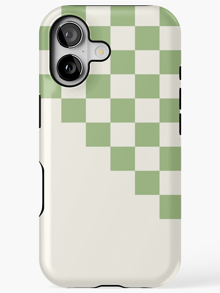 Checkerboard Half Diagonal Minimalist Check iPhone Case 11 12 13 14 15 ...