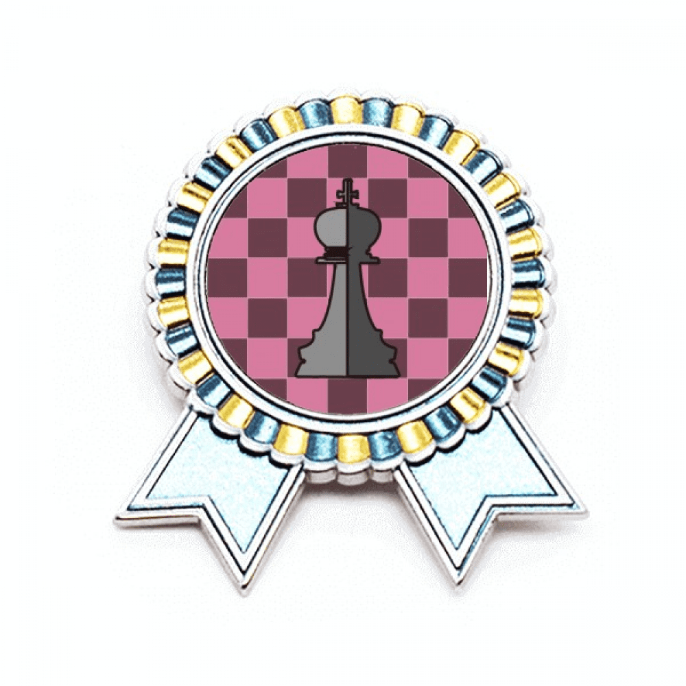 Checkerboard King White Word Chess Badge Brooch Pin Winner Award Medal ...
