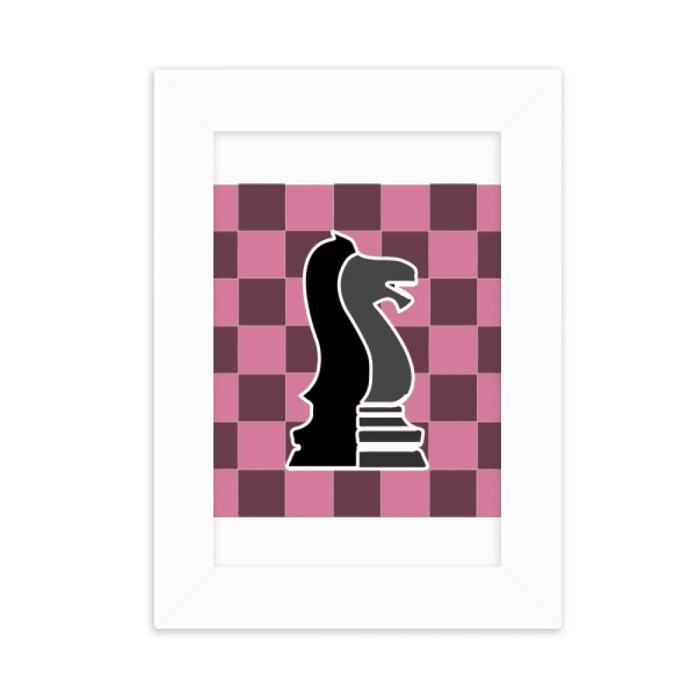 Checkerboard Knight Black Word Chess Desktop Photo Frame Picture ...