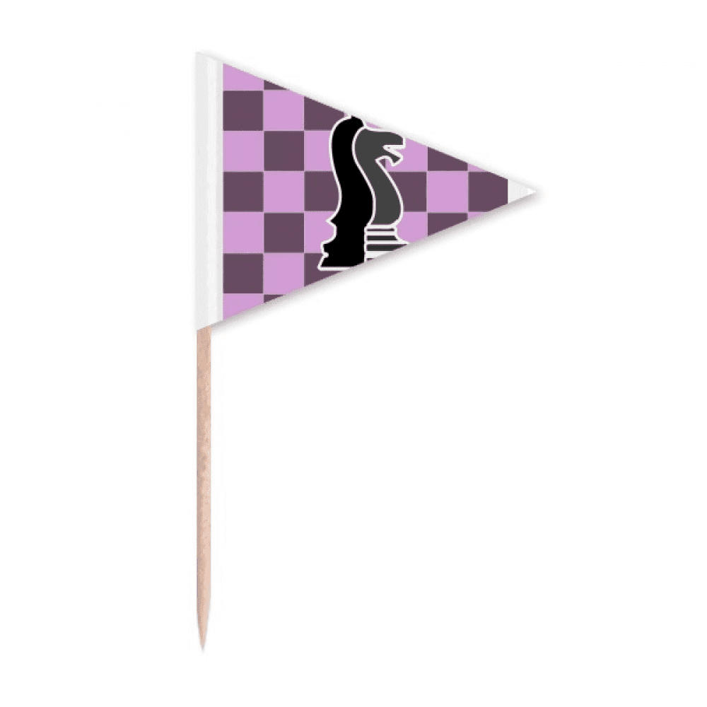 Checkerboard Knight Black Word Chess Toothpick Triangle Cupcake Toppers ...