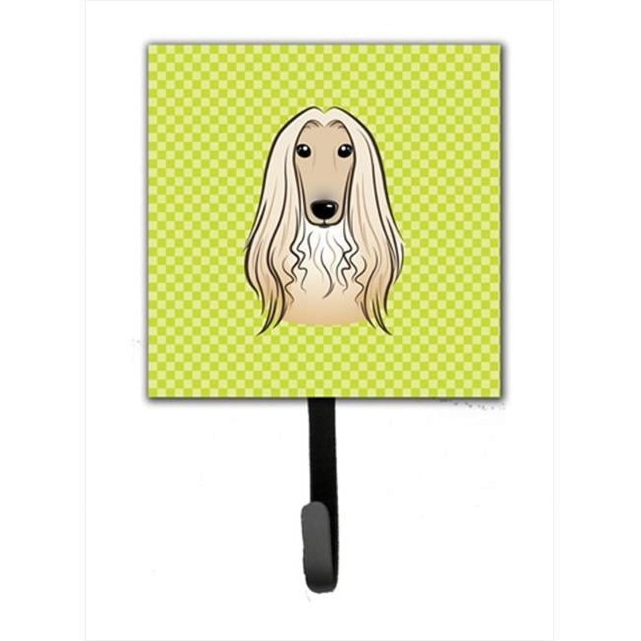 Checkerboard Lime Green Afghan Hound Leash Or Key Holder, 4.25 W x 7 H ...