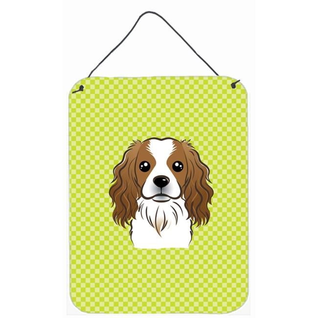 Checkerboard Lime Green Cavalier Spaniel Wall and Door Hanging Prints ...