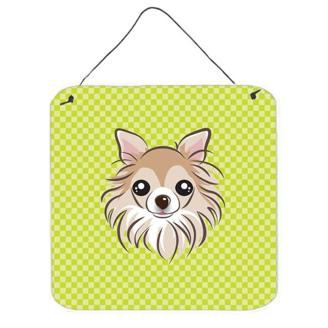 Checkerboard Lime Green Chihuahua Aluminum Metal Wall Or Door Hanging ...