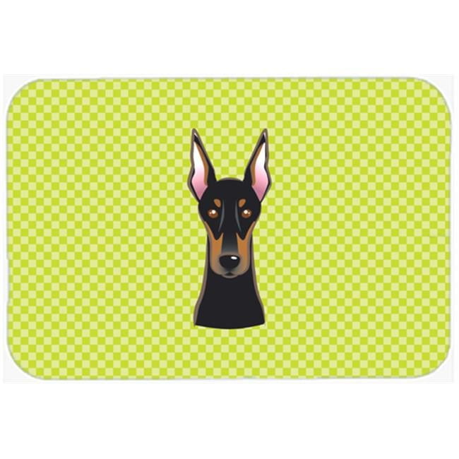 Checkerboard Lime Green Doberman Mouse Pad, Hot Pad Or Trivet, 7.75 x 9 ...