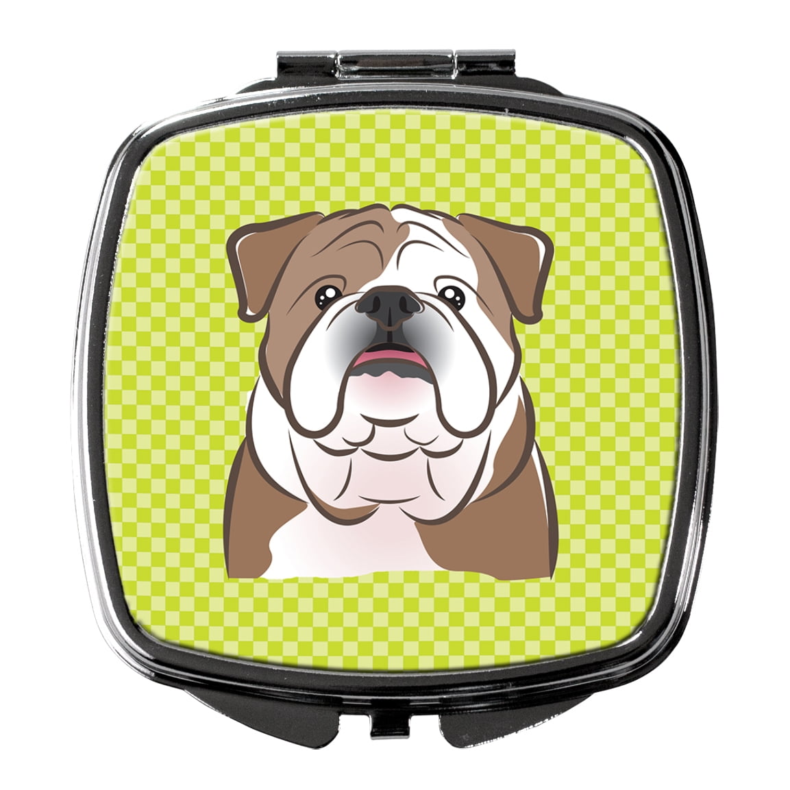 Checkerboard Lime Green English Bulldog Compact Mirror BB1281SCM ...