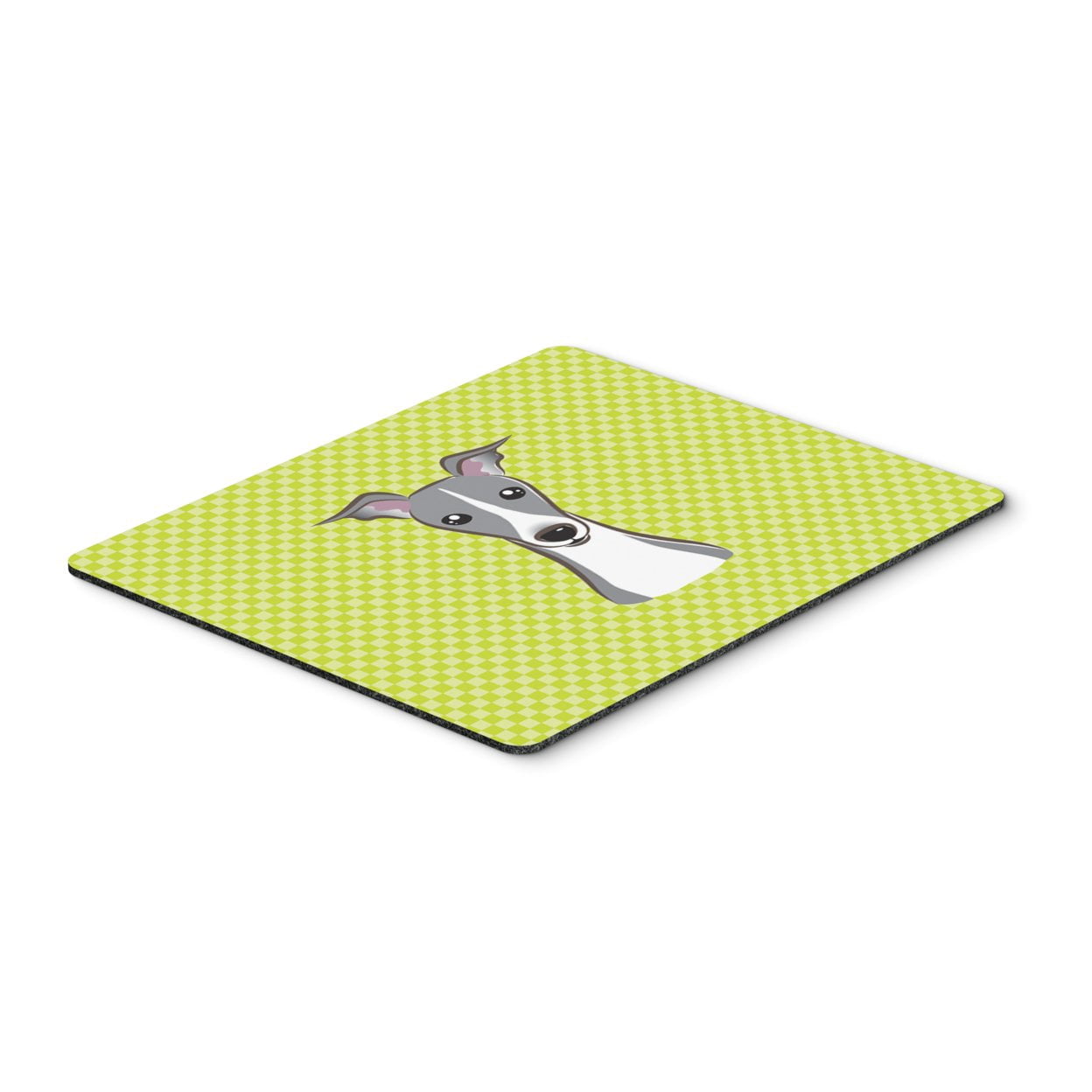 Checkerboard Lime Green Italian Greyhound Mouse Pad Hot Pad or Trivet ...