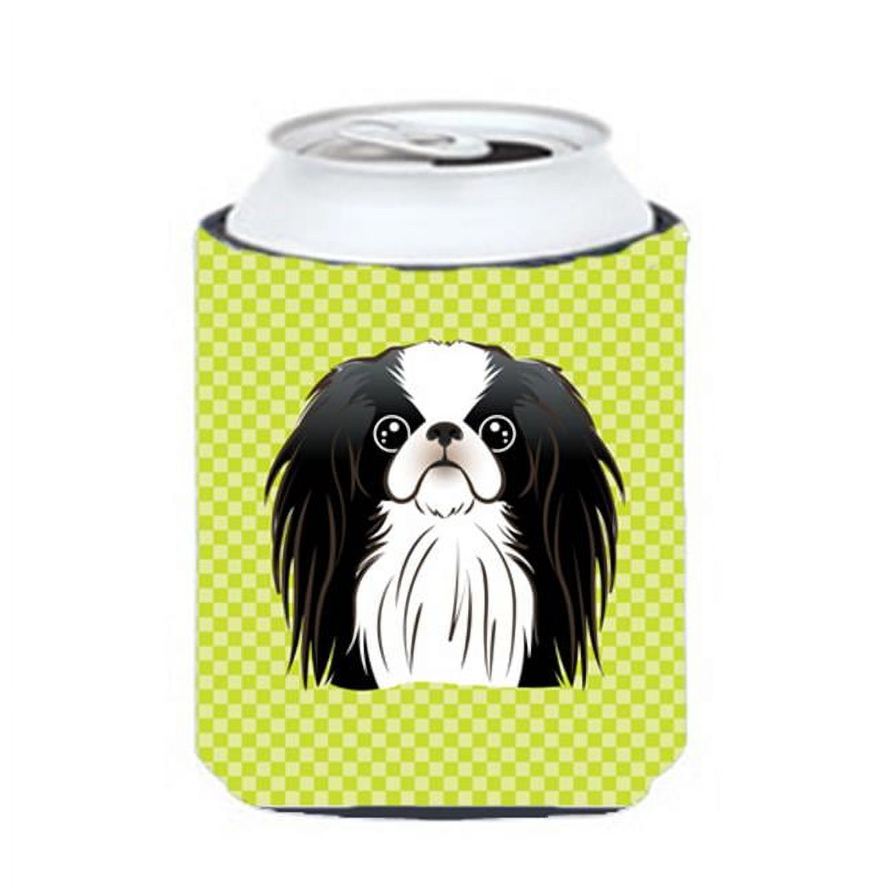 Checkerboard Lime Green Japanese Chin Can Or Bottle Hugger- 12 Oz ...