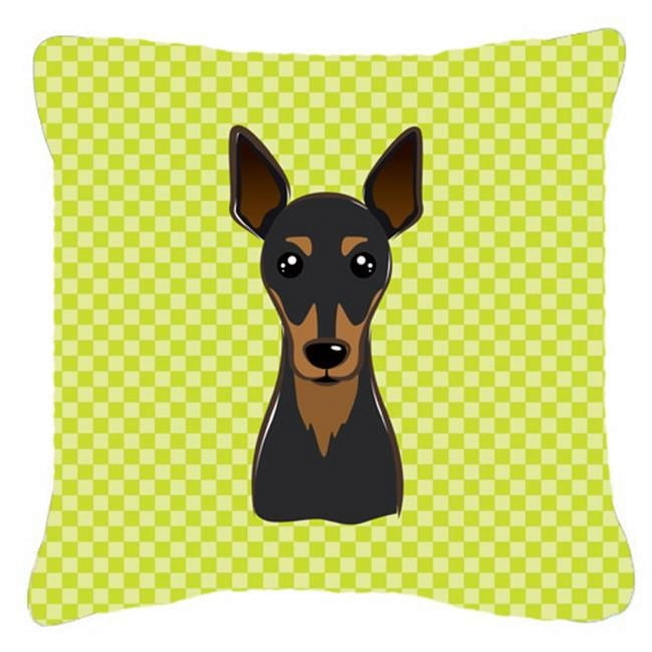Checkerboard Lime Green Min Pin Fabric Decorative Pillow- 18 x 18 In ...