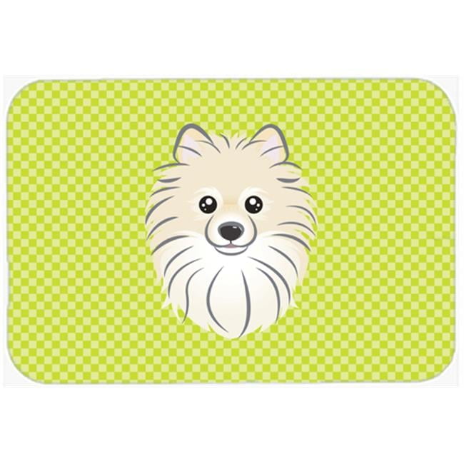 Checkerboard Lime Green Pomeranian Mouse Pad, Hot Pad Or Trivet, 7.75 x ...