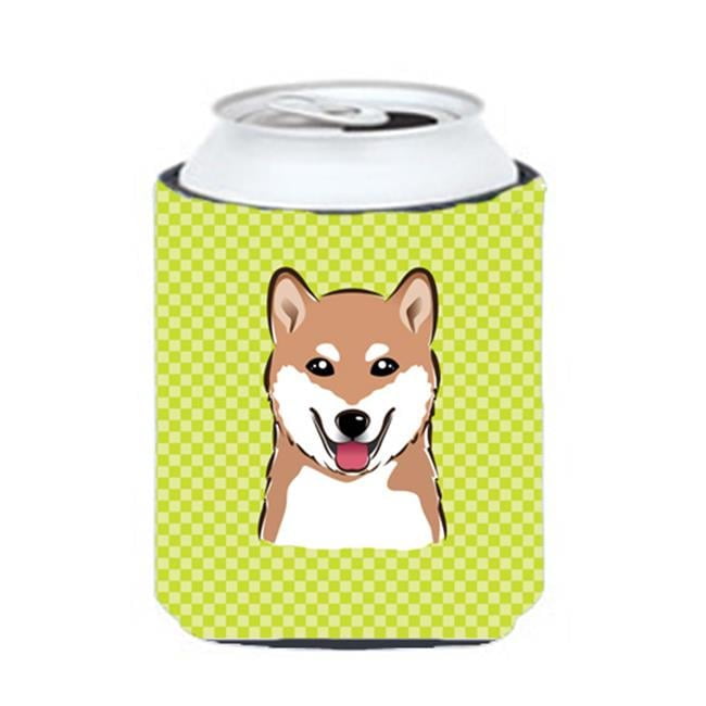 Checkerboard Lime Green Shiba Inu Can Or Bottle Hugger, 12 Oz ...