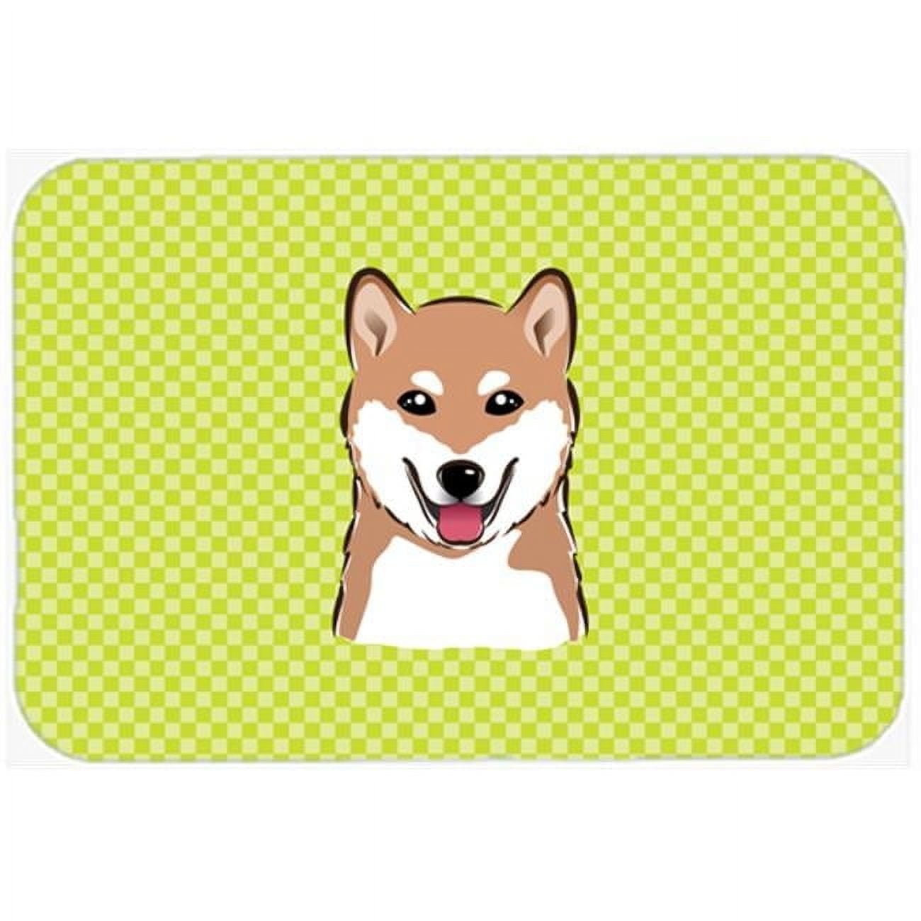 Checkerboard Lime Green Shiba Inu Mouse Pad, Hot Pad Or Trivet, 7.75 x ...