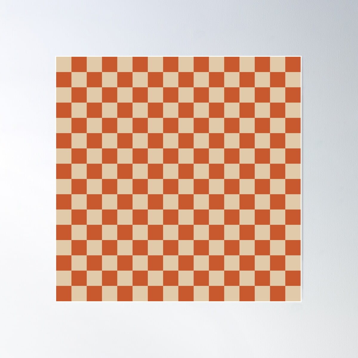 Checkerboard Mini Check Pattern In Midcentury Modern Burnt Orange And ...