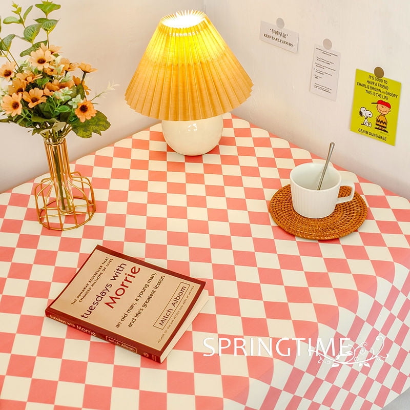 Checkerboard Nordic Style Waterproof Tablecloth Writing Students Desk ...
