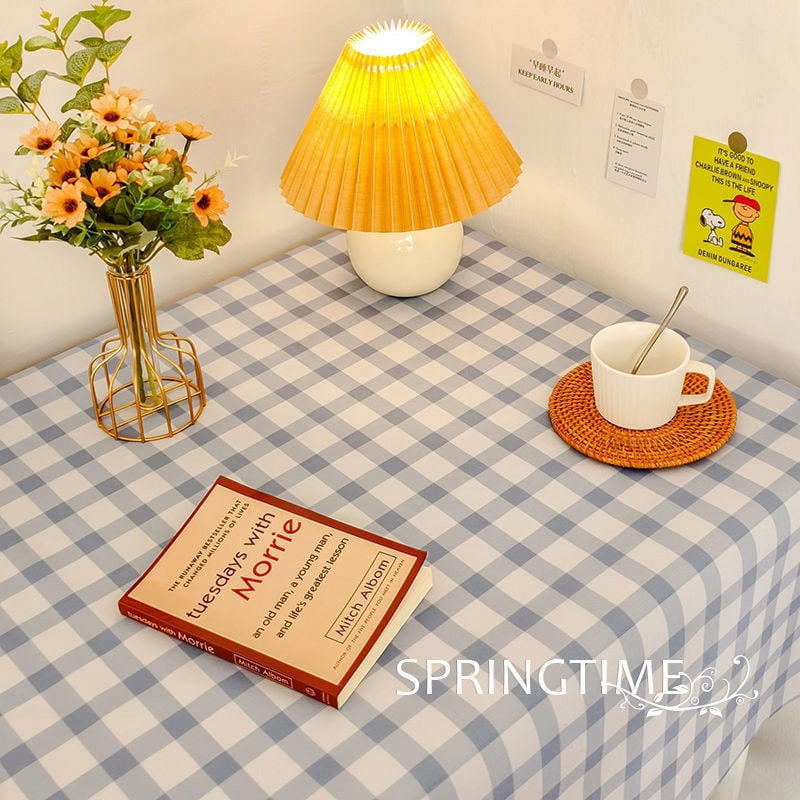 Checkerboard Nordic Style Waterproof Tablecloth Writing Students Desk ...