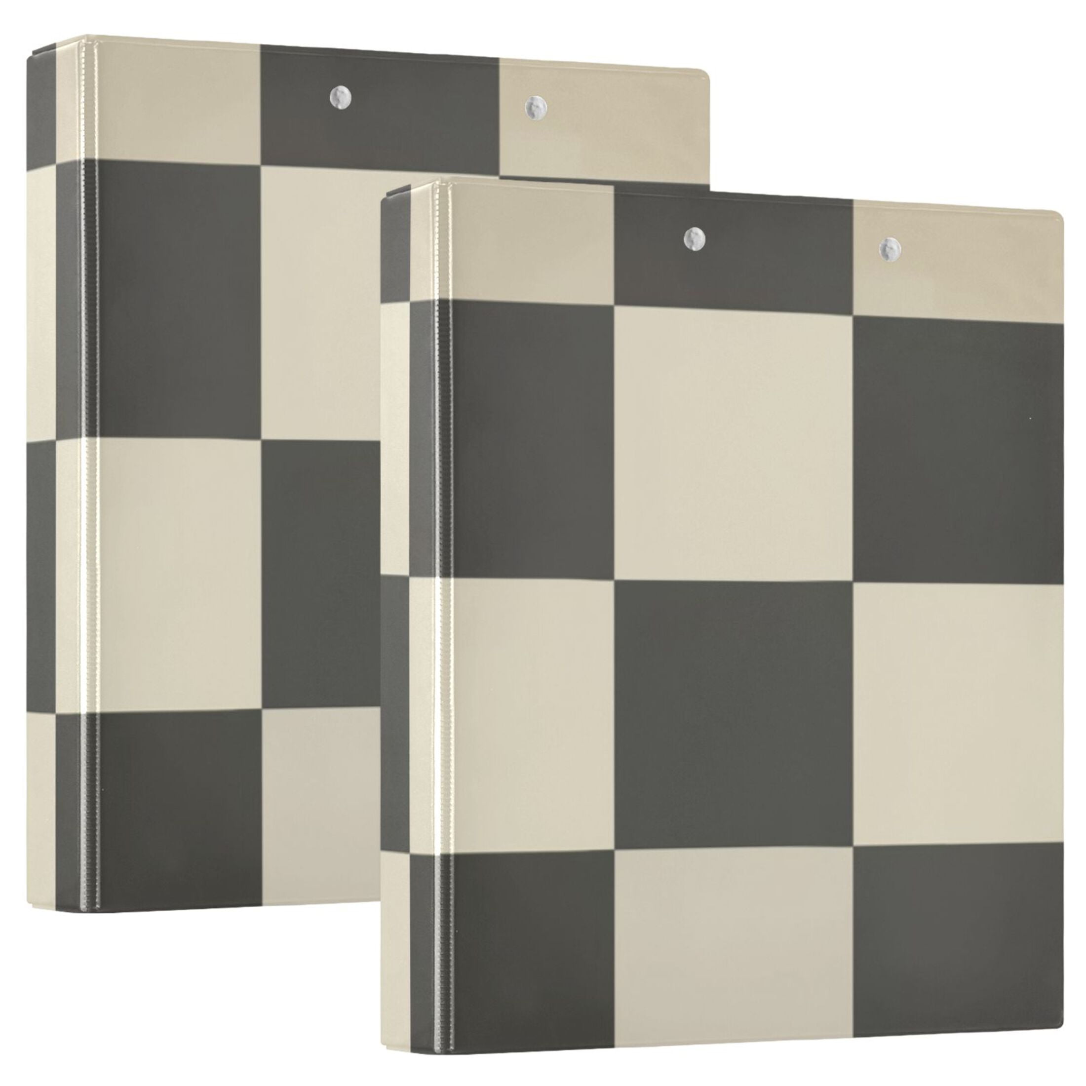 Checkerboard Pattern 3 Ring Binders 1.5 inch Hardcover File Folders ...