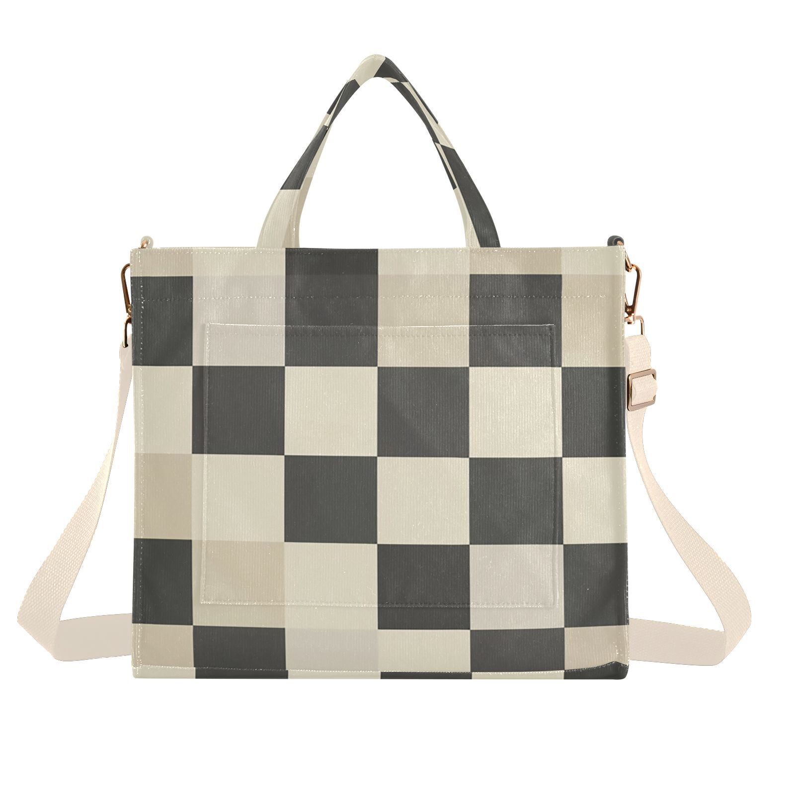 Checkerboard Pattern Corduroy Tote Bag Handbag Large Messenger Bag ...