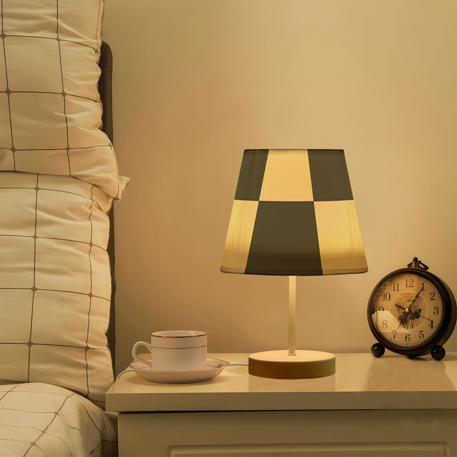 Checkerboard Pattern LED Desk Lamp Table Lamp USB Bedside Nightstand ...