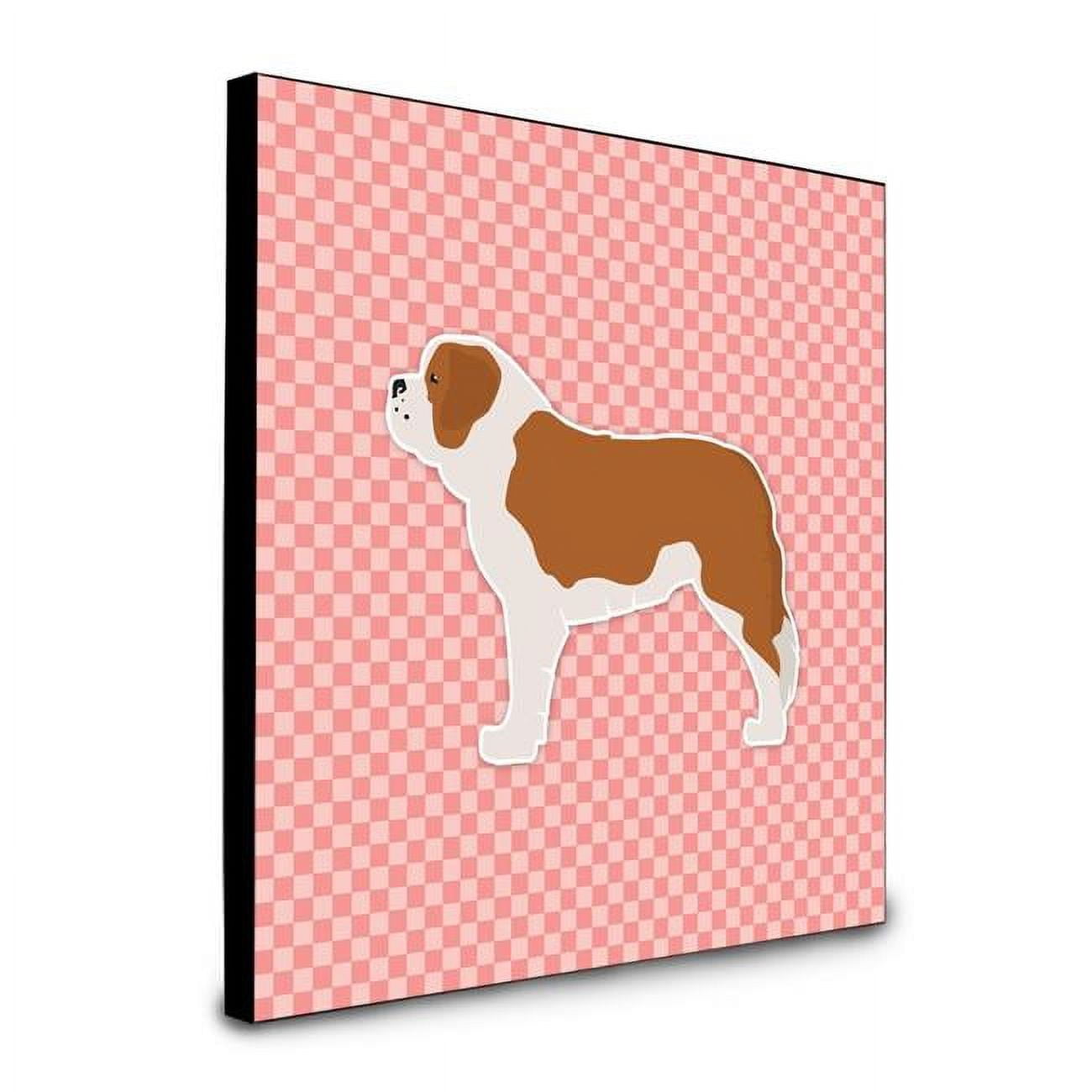 Caroline's Treasures Saint Bernard Checkerboard Pink Artwork Panel Wall ...
