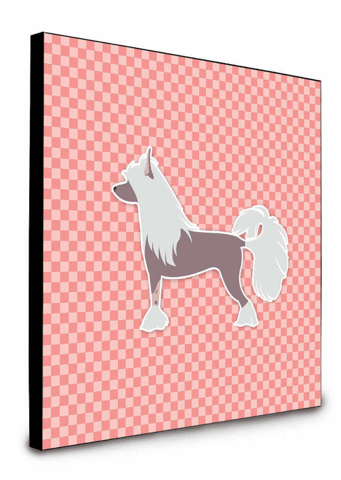 Caroline's Treasures BB3643UP88 Chinese Crested Checkerboard Pink ...