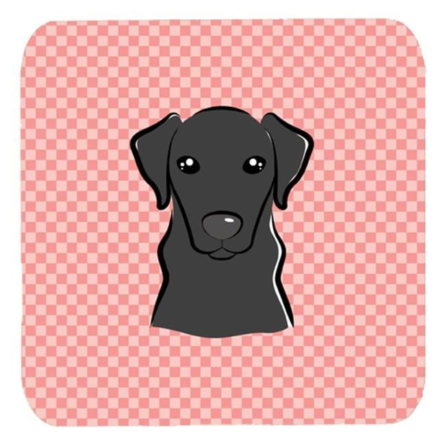 Checkerboard Pink Black Labrador Foam Coasters - Set Of 4 - Walmart.com