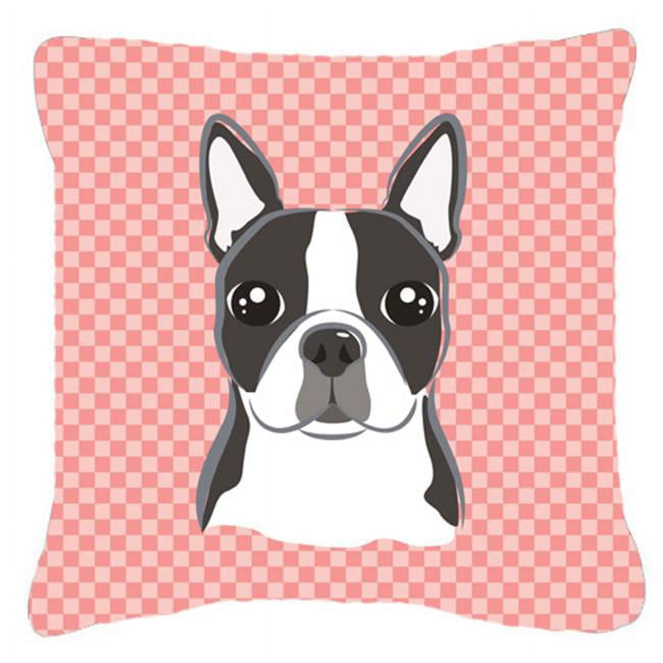 Checkerboard Pink Boston Terrier Fabric Decorative Pillow - Walmart.com