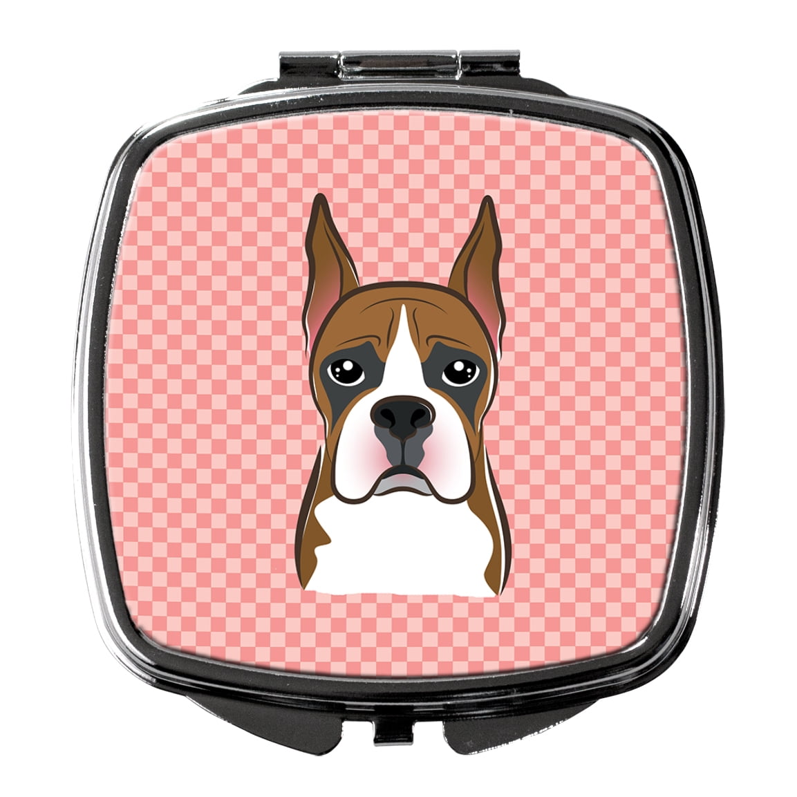 Checkerboard Pink Boxer Compact Mirror BB1223SCM - Walmart.com
