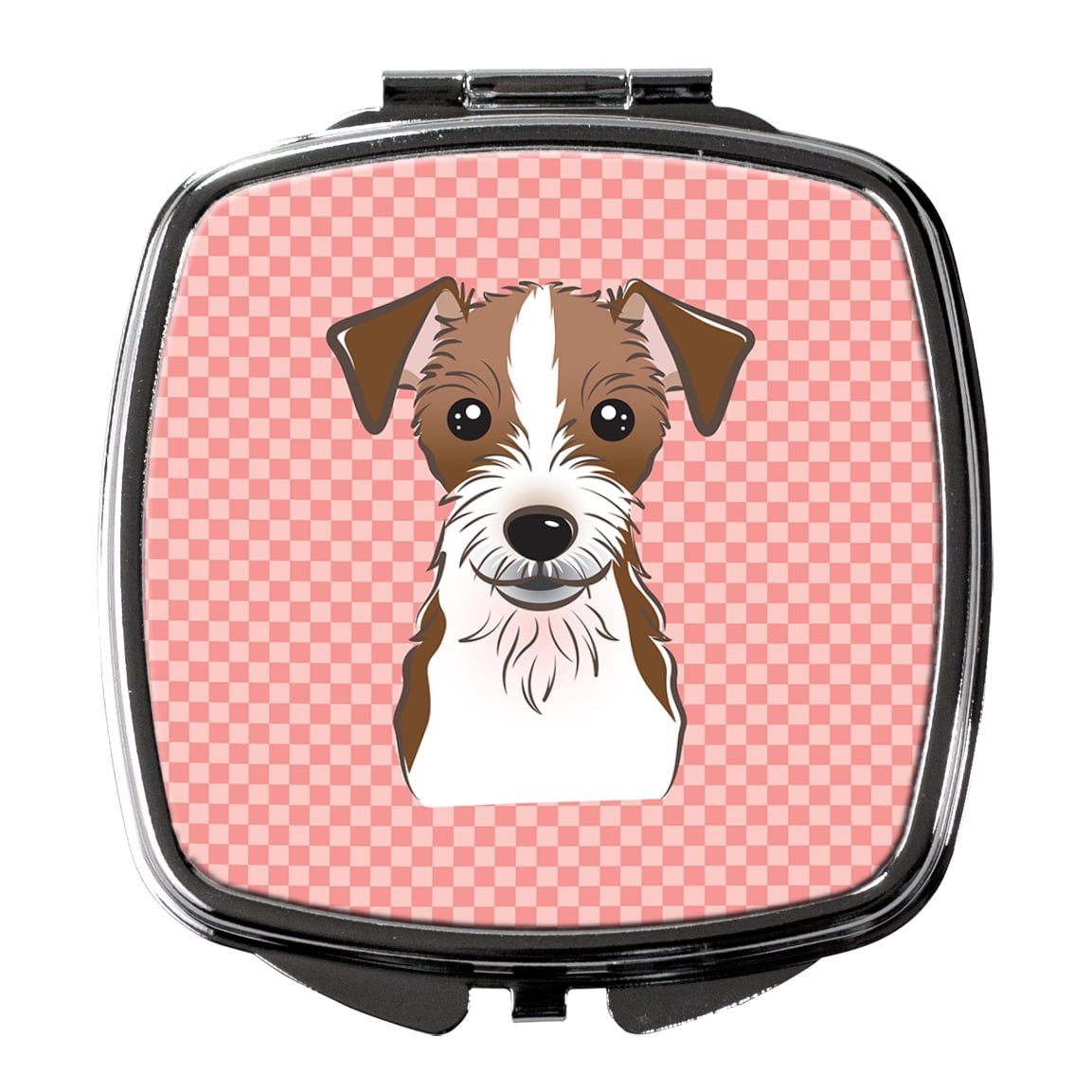 Checkerboard Pink Jack Russell Terrier Compact Mirror BB1202SCM ...
