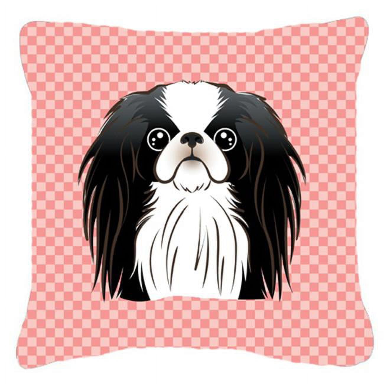 Checkerboard Pink Japanese Chin Fabric Decorative Pillow, 14 x 14 In ...