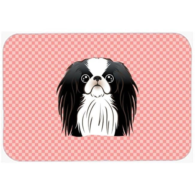 Checkerboard Pink Japanese Chin Mouse Pad, Hot Pad Or Trivet, 7.75 x 9. ...