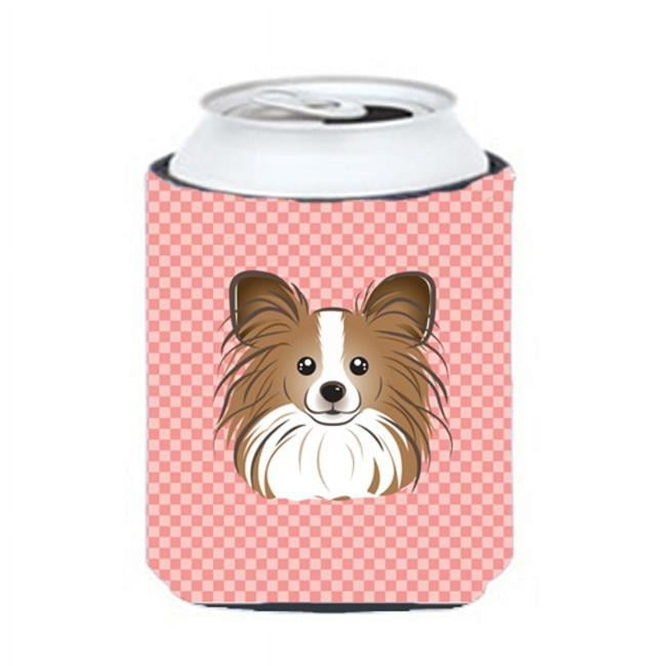 Checkerboard Pink Papillon Can Or Bottle Hugger - Walmart.com