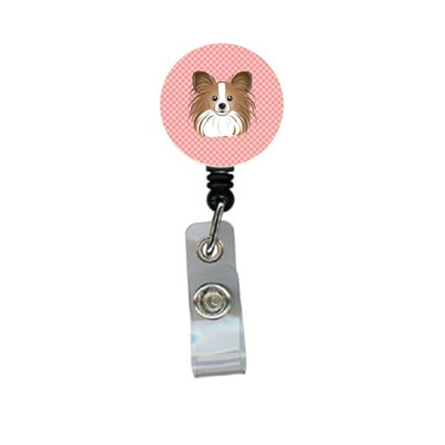 Checkerboard Pink Papillon Retractable Badge Reel - Walmart.com