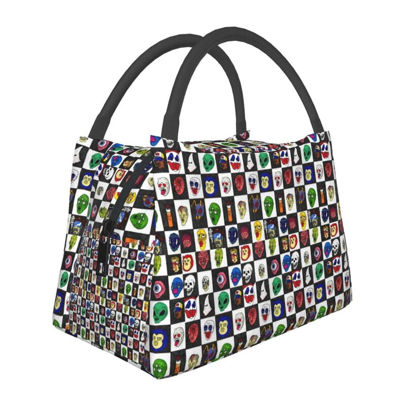 Checkerboard Playing Card Suits Pattern Insulated Lunch Bag for Camping ...