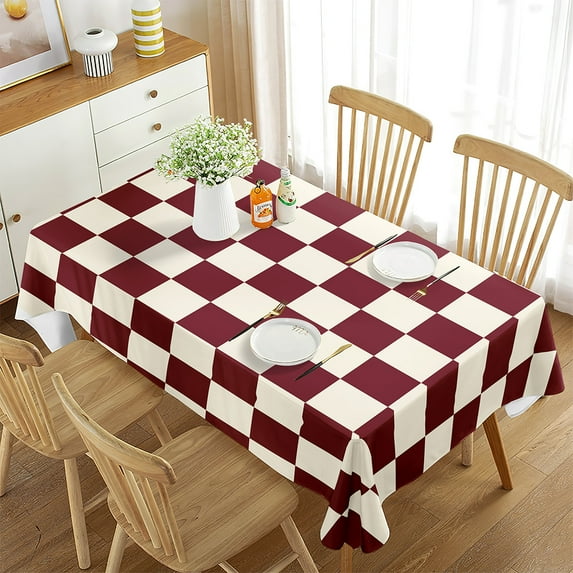 Checkerboard Tablecloth Checkered Square Geometry Theme r Rectangular ...
