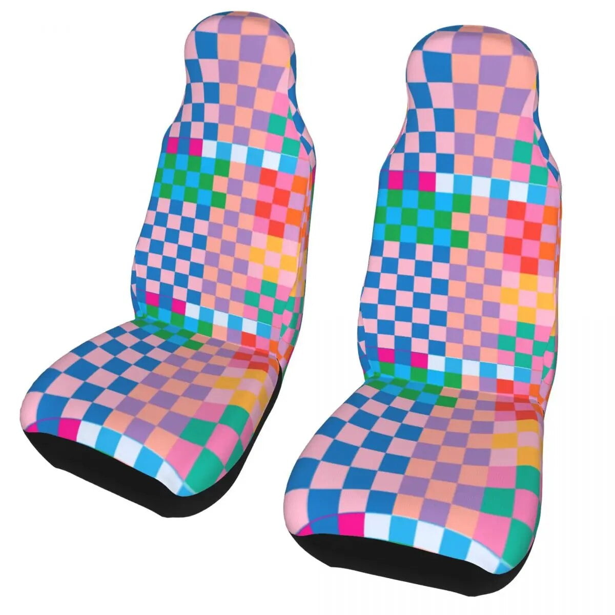 Checkerboard Universal Car Seat Cover Auto Interior For All Kinds ...