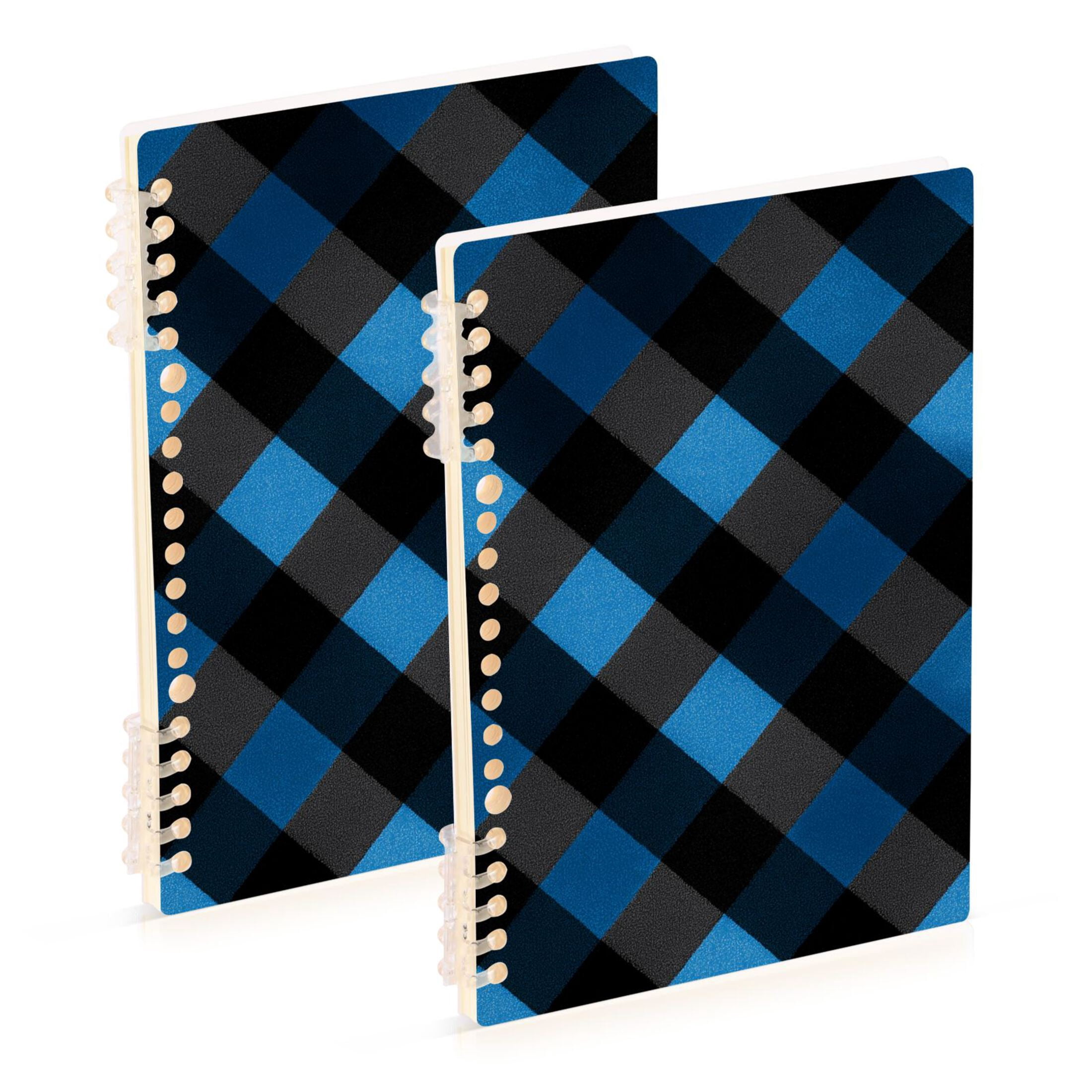 Checkerboard with Blue Black Gray Color Notebook Detachable Coil ...