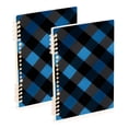 Checkerboard with Blue Black Gray Color Notebook Detachable Coil ...