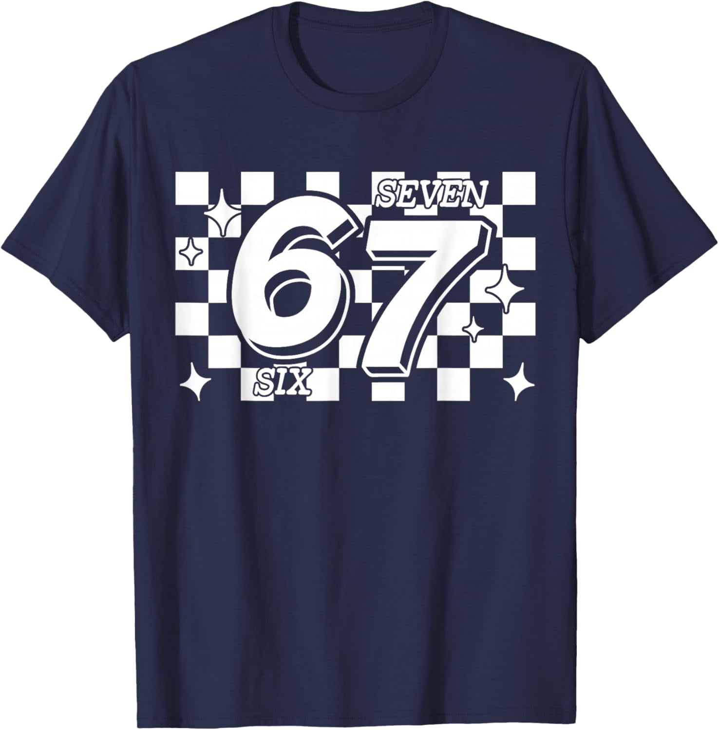 Checkered 6 7 Meme Slang T-Shirt - Walmart.com