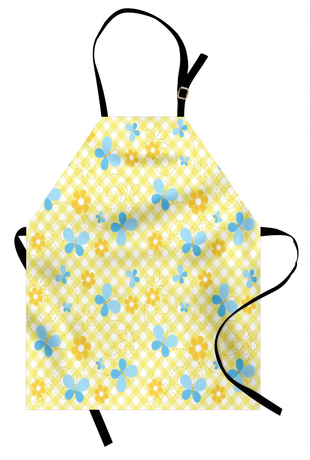 Checkered Apron Kids Pattern with Daisy Flower Figures and Cute ...