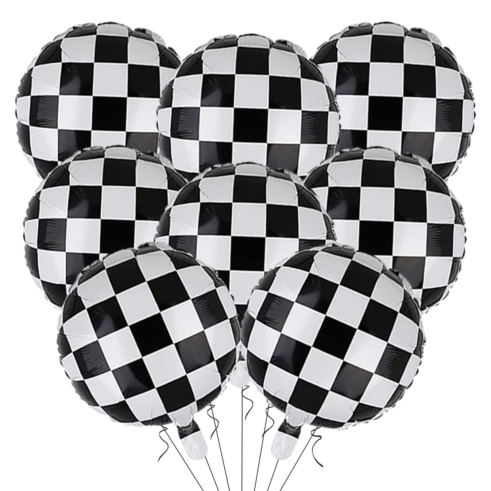 Checkered Balloons Checkered Flag Balloons 18 Inch, Black and White ...