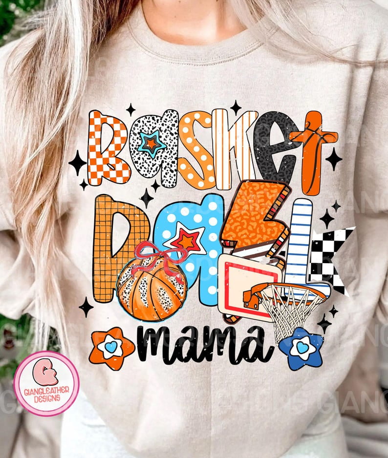 Checkered Basketball Mama Sweatshirt, Retro Game Day Pullover ...