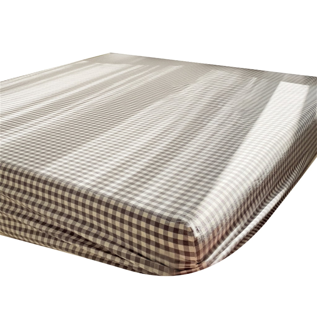 Checkered Bedsheet Simple Lattices Fitteds Sheet Soft Cotton with ...