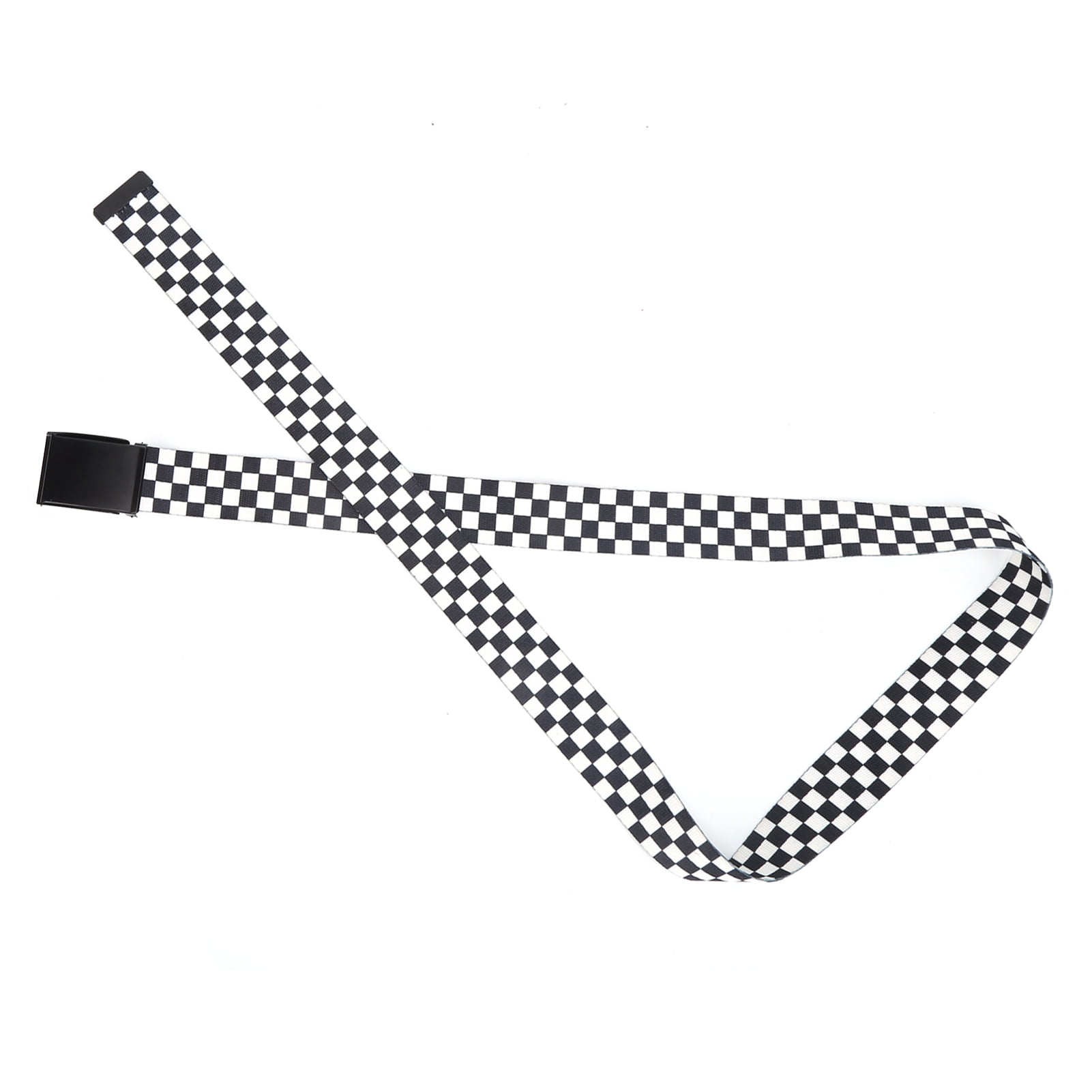 Checkered Belt Can Be Fixed Untie Easily Adjustable Cuttable Black ...