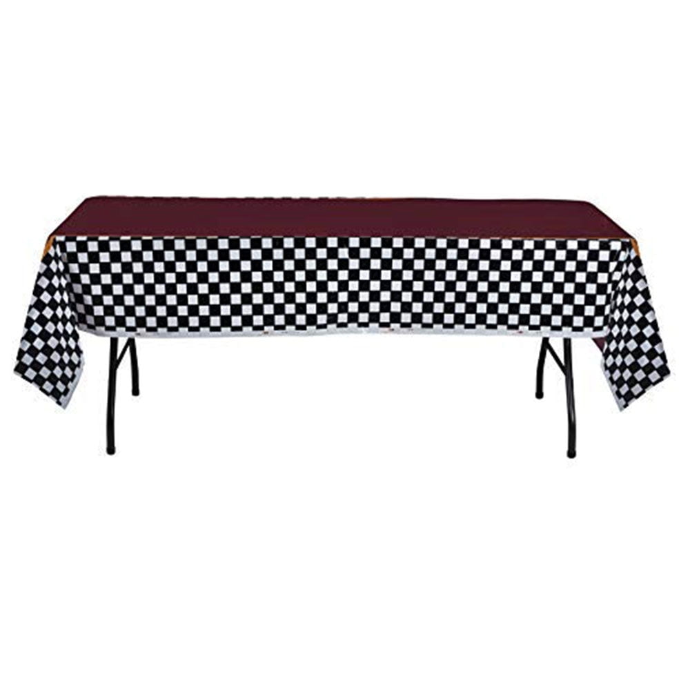 Checkered Black And White Tablecloth 8 Pack 54" X 108" - Walmart.com