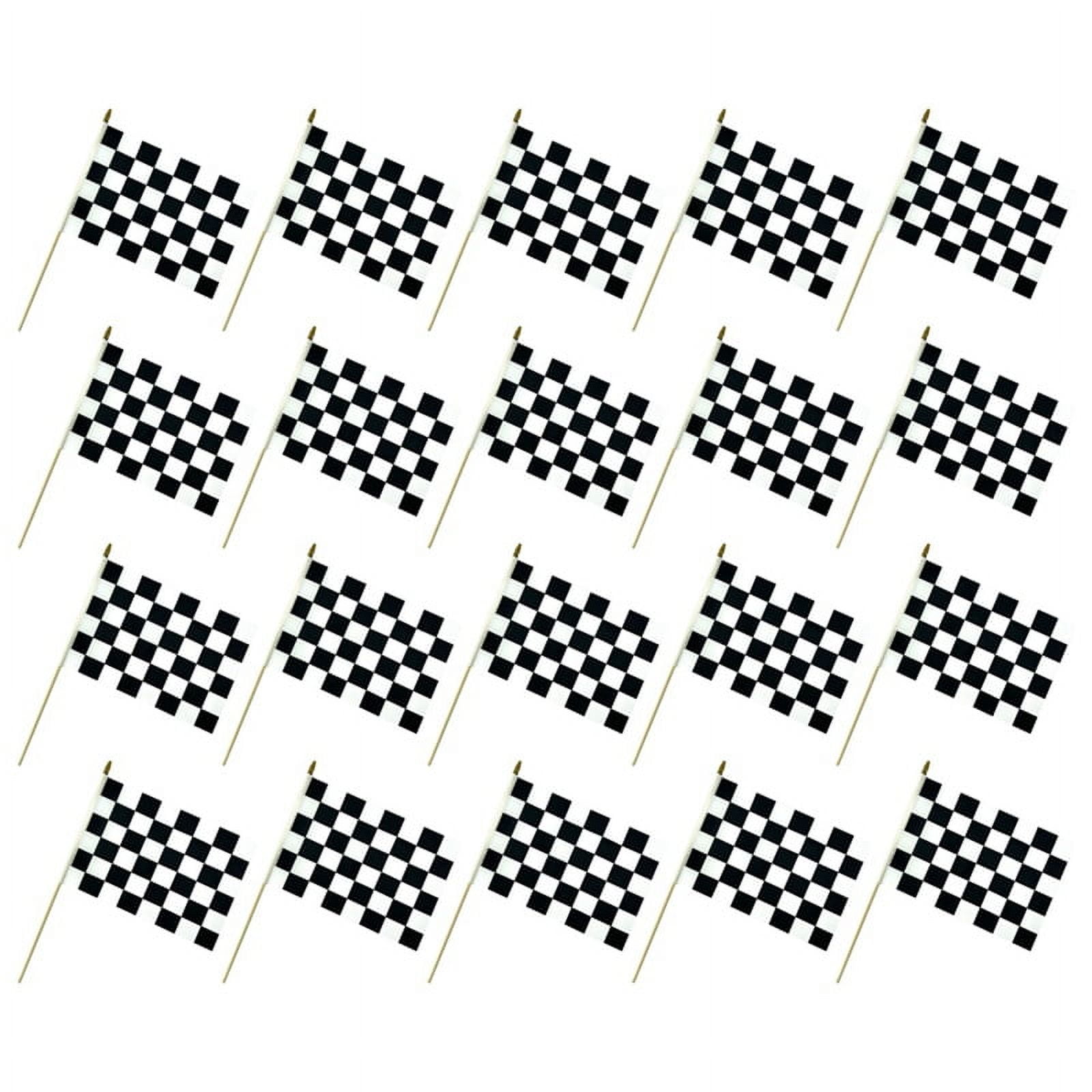 Checkered Black and White Racing Stick Flag Small Mini Handheld Racing ...
