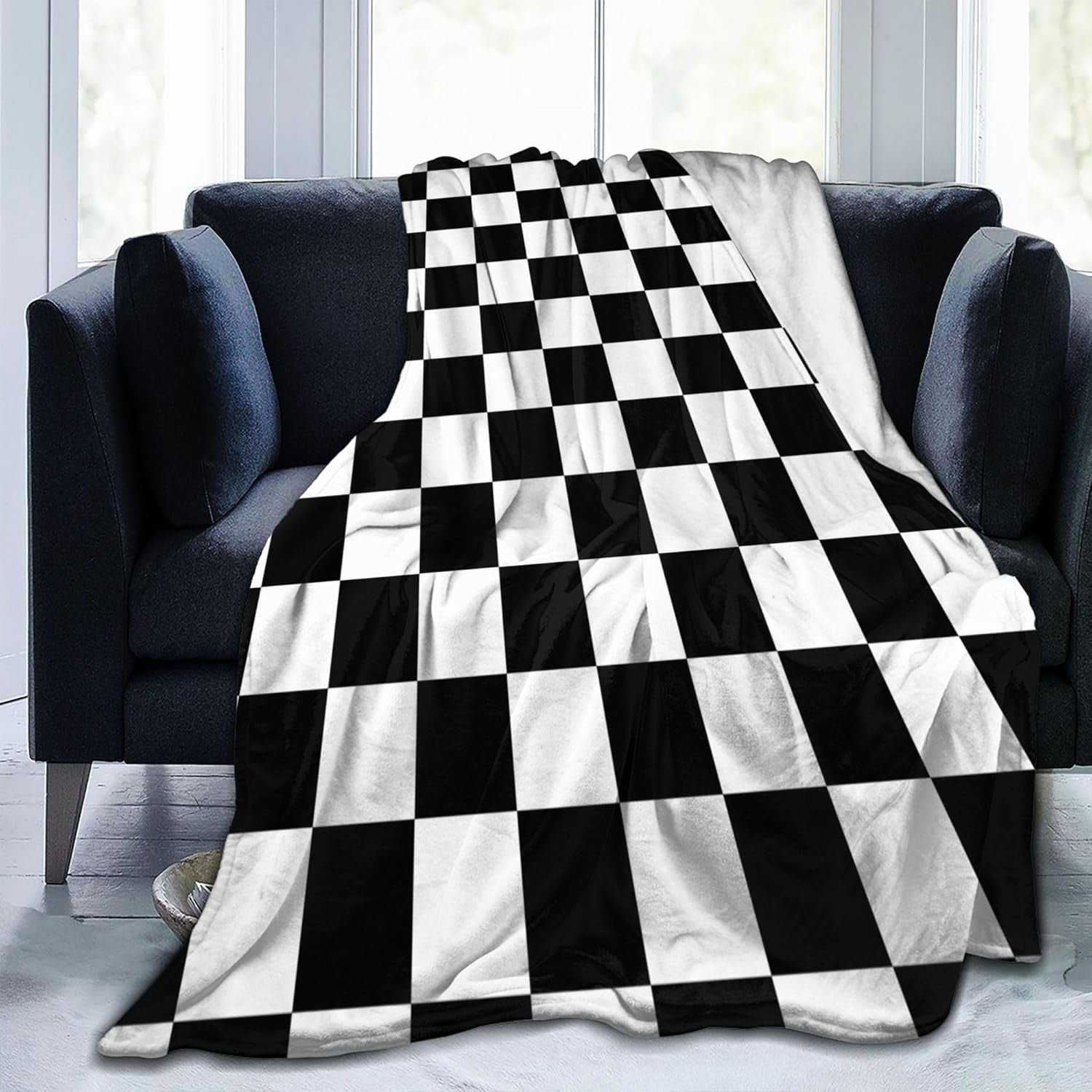Checkered Blanket Flannel Throw Blankets Soft Cozy Checkered Plaid ...