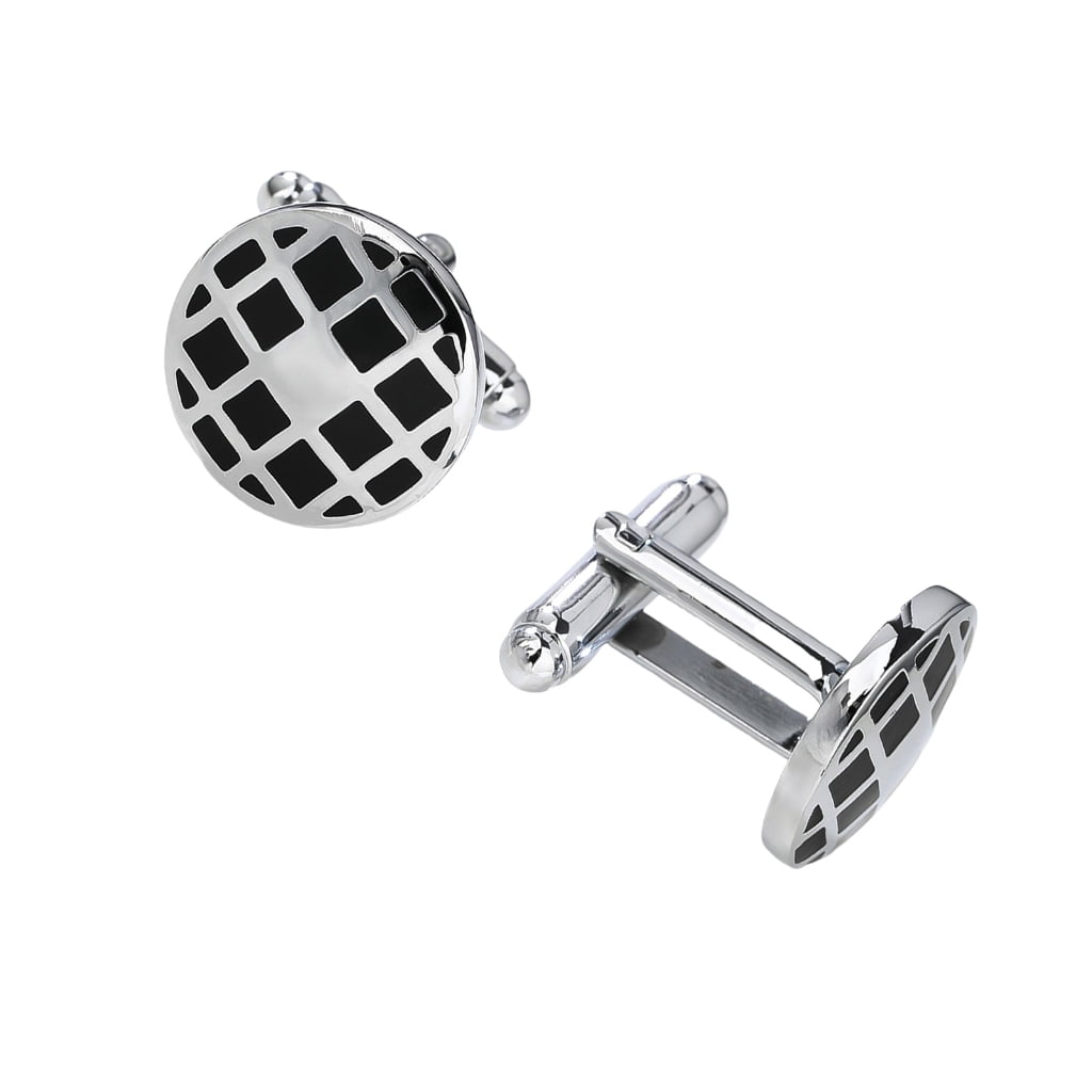 Checkered Brass Cufflinks Business Formal Wear Accessories Locking ...