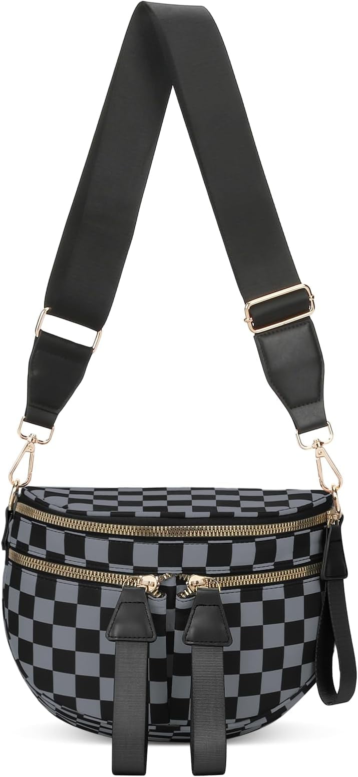 Checkered Bum Bag - Checkered Crossbody Bags for Women Checker Fanny ...