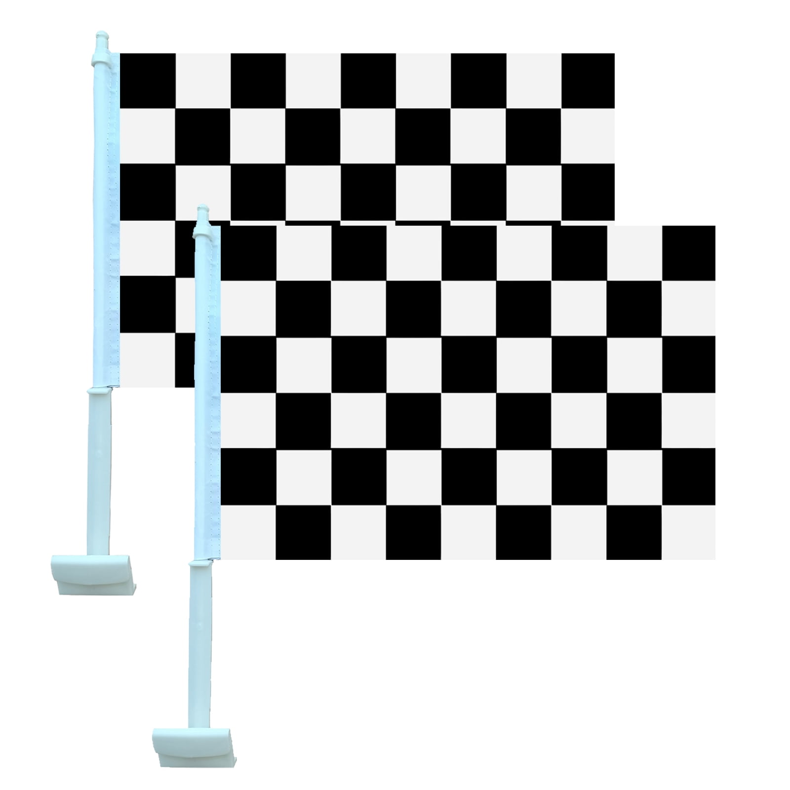Checkered Car Flag Countries Auto Flag with Window Clip Flagpole Mount ...